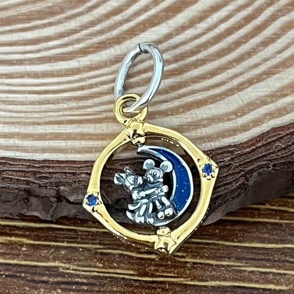 Pandora | Jewelry | Pandora Disney Mickey Mouse Minnie Mouse Twotone Spinning Moon Dangle Charm ...